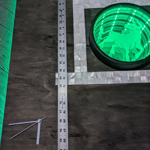 Shaad | Wall Decor | Taurus Zodiac Led Infinity Mirror Wall Clock Modern Art Birth Sign ...